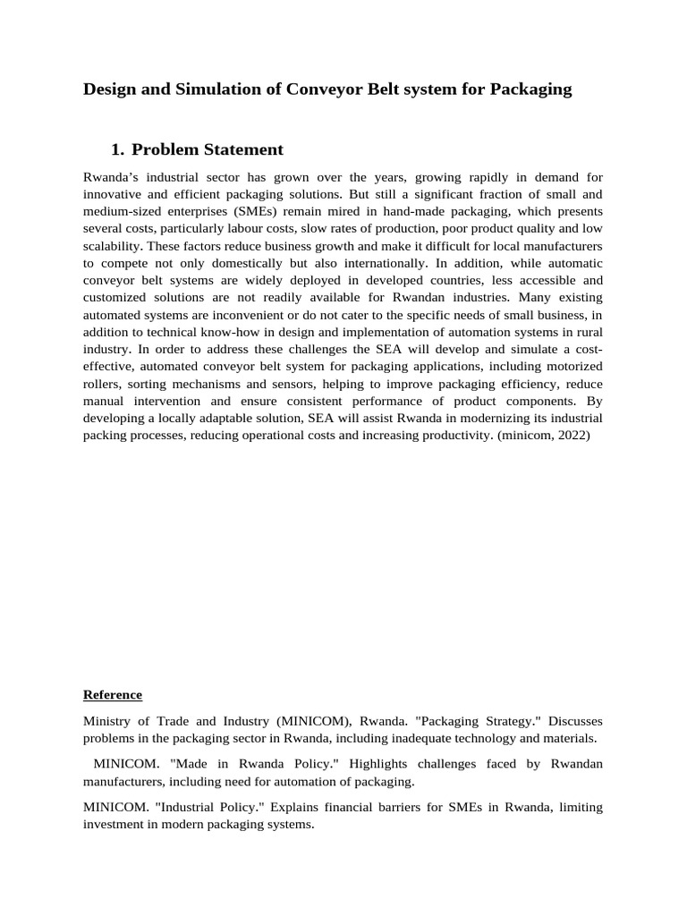 Design and Simulation of Conveyor Belt System Fo1 | PDF