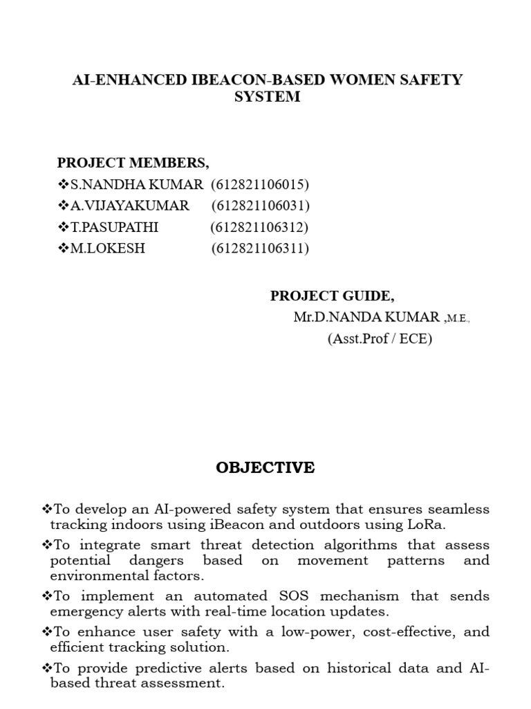 Ibeacon Based Woman Safety Application-1 | PDF | Mobile App | Microcontroller