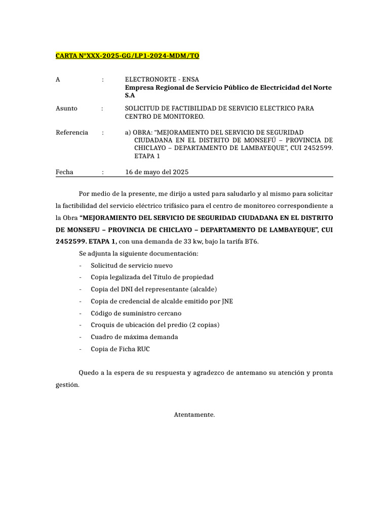 CARTA DE LA ENTIDAD A ENSA (1) | PDF