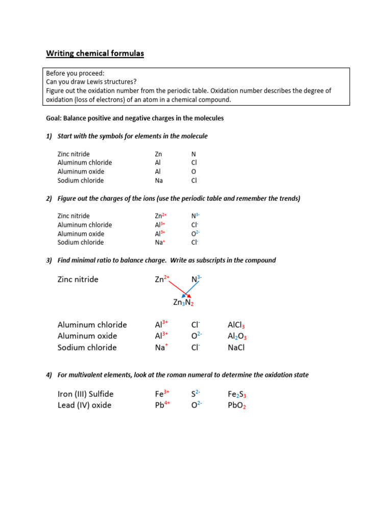 Notes6b - Writing Chemical Formulas | PDF | Chlorine | Chloride