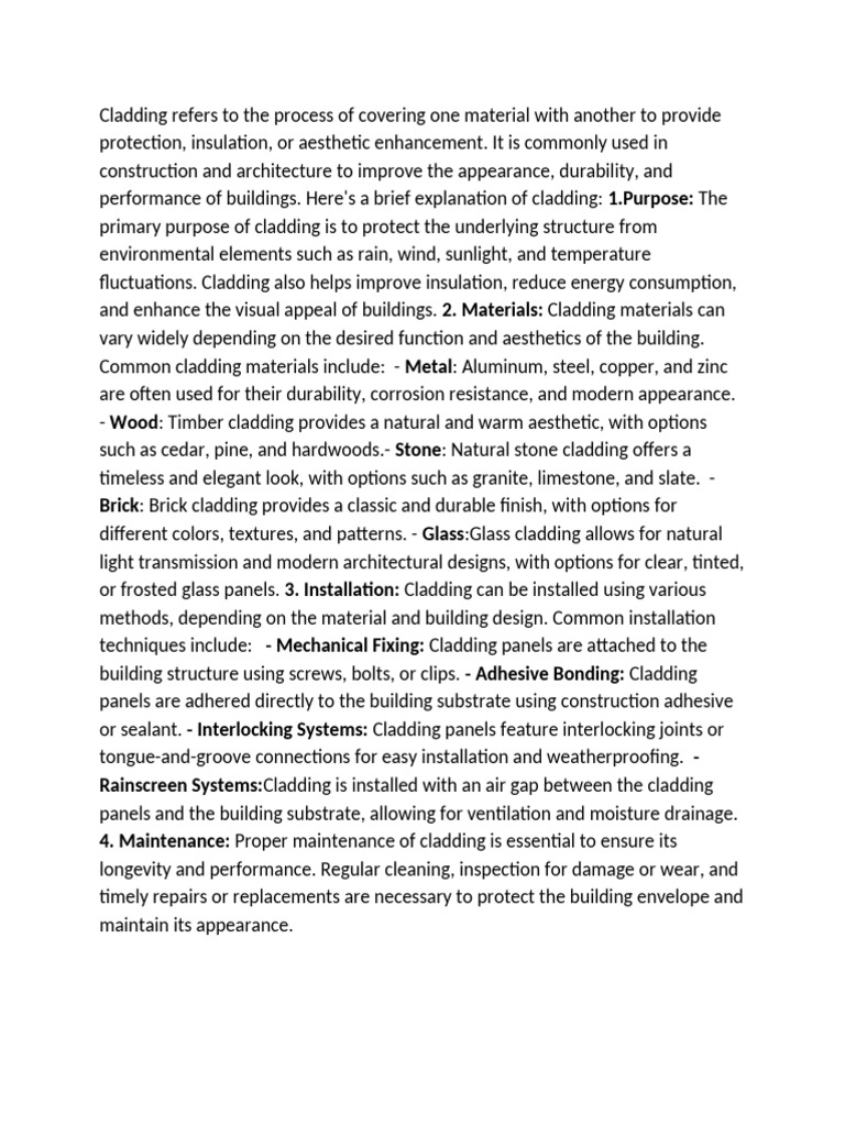 What is Cladding -WPS Office | PDF