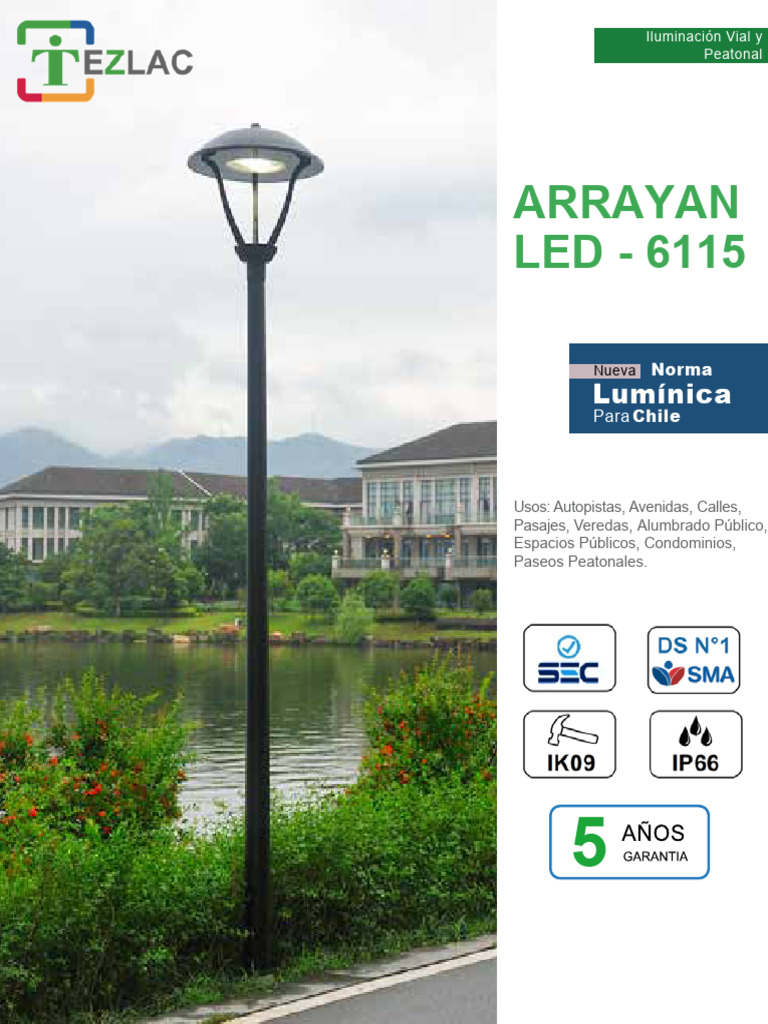 Ficha Tecnica ARRAYAN LED-6115 | PDF | Diodo emisor de luz | Luz de la calle