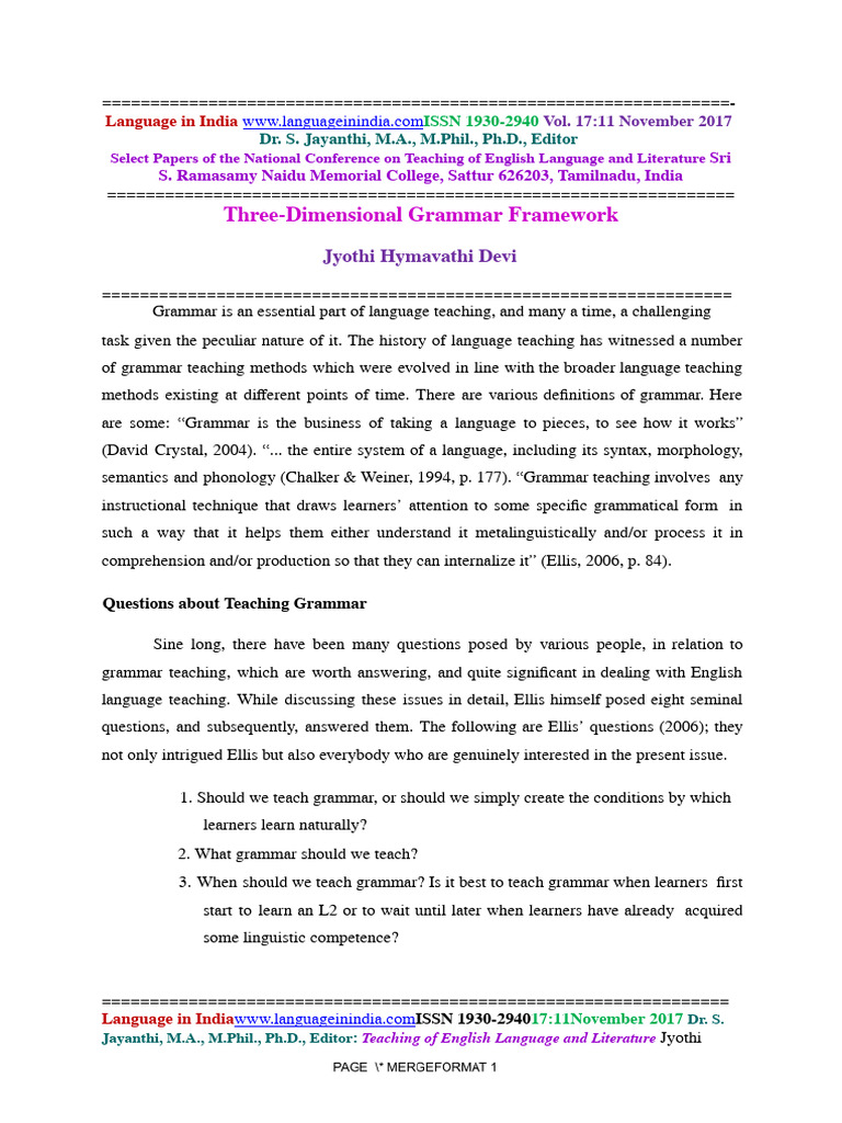 Threedimensional Framework | PDF | Grammar | Semantics