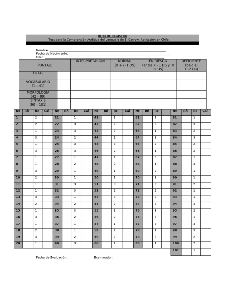 Hoja de Respuesta TECAL | PDF