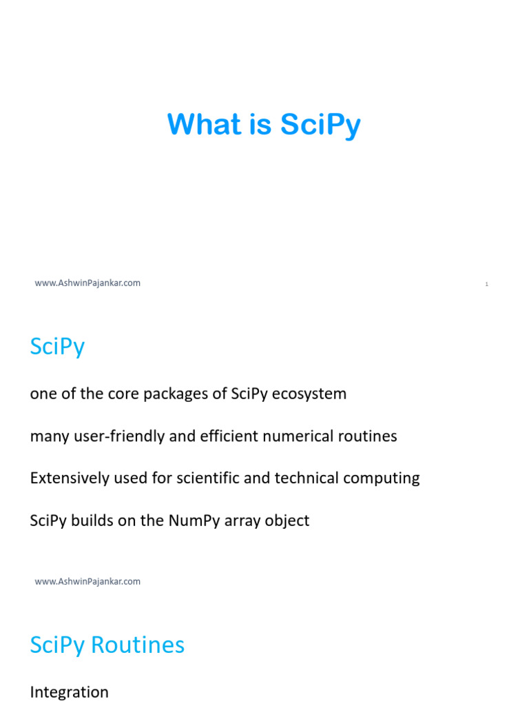 1.1 00 Introduction To SciPy PDF | PDF