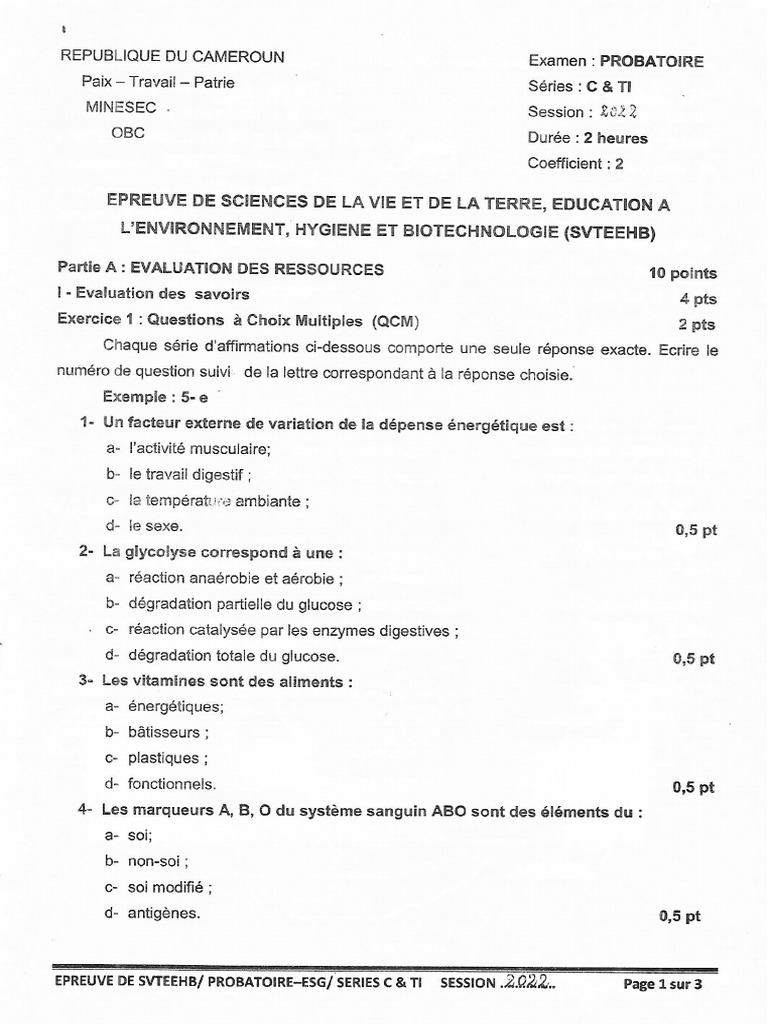 Probatoire 2022 P | PDF