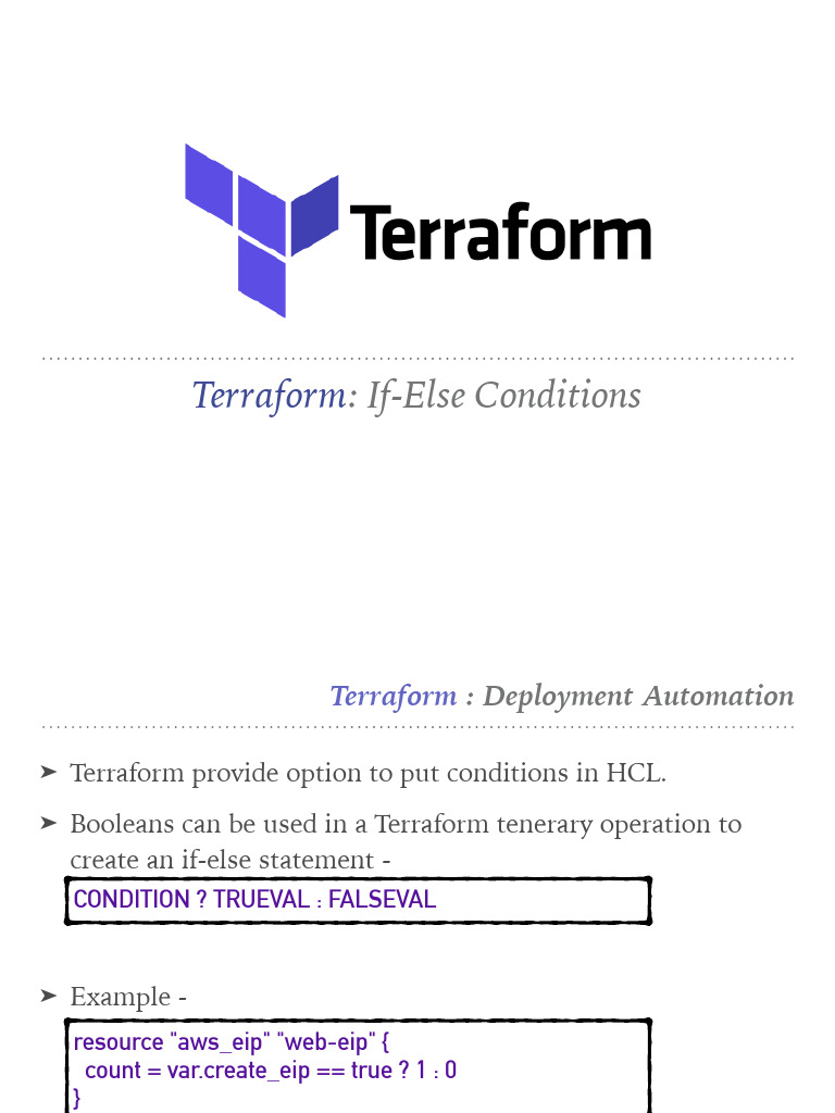 1.1 Condition Statements in Terraform | PDF