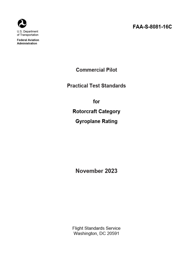Gyroplane Commercial Pilot Test Standards | PDF | Air Traffic Control ...