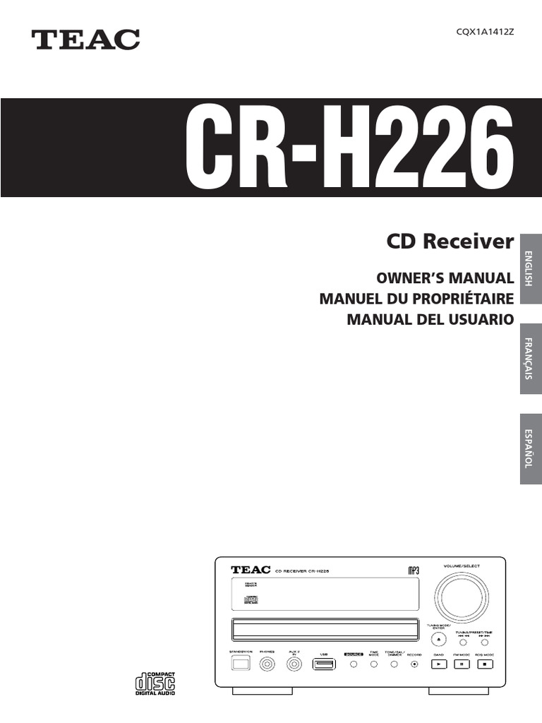 Teac CR-H226 (Efs) Eur | PDF | Electricity | Electrical Engineering