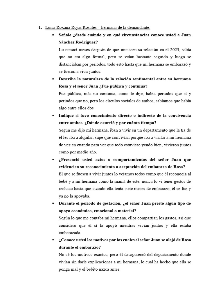 Luisa Roxana Rojas Rosales - Hermana de Rosa | PDF