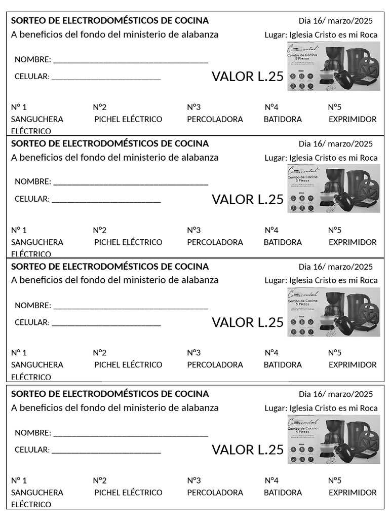 Modelo de Rifas | PDF