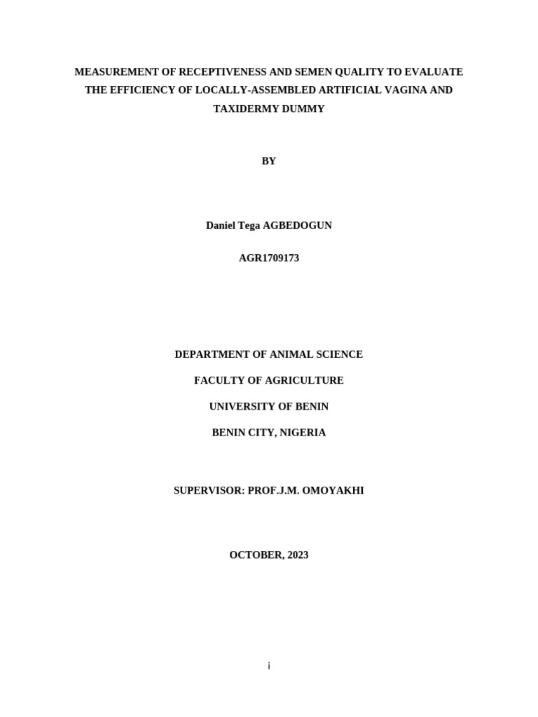Locally Made Av For Rabbit Artificial Insemination | PDF | Semen