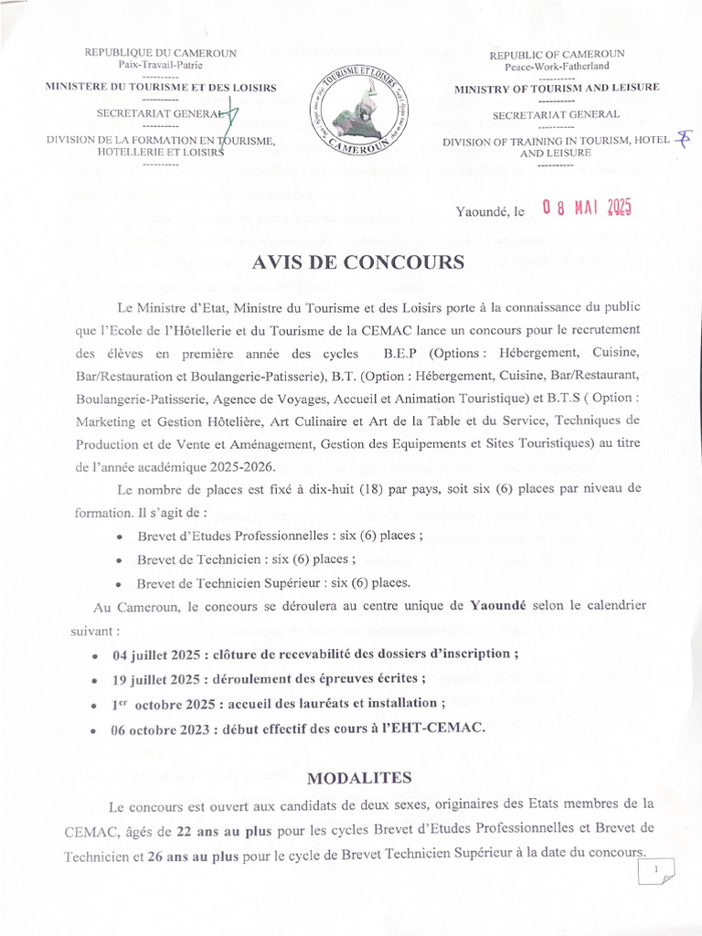 Avis de Concours | PDF