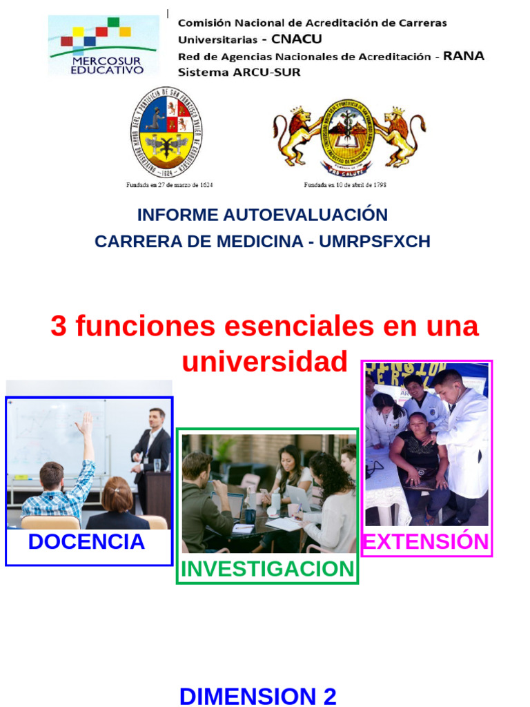 Presentación Dimensión II | PDF | Plan de estudios | Medicina
