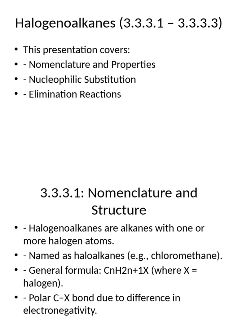 Halogenoalkanes AQA As Chemistry Updated 2 | PDF