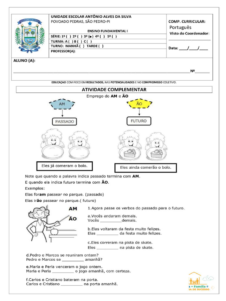 Atividade Matemática 3° Ano Fundamental | PDF