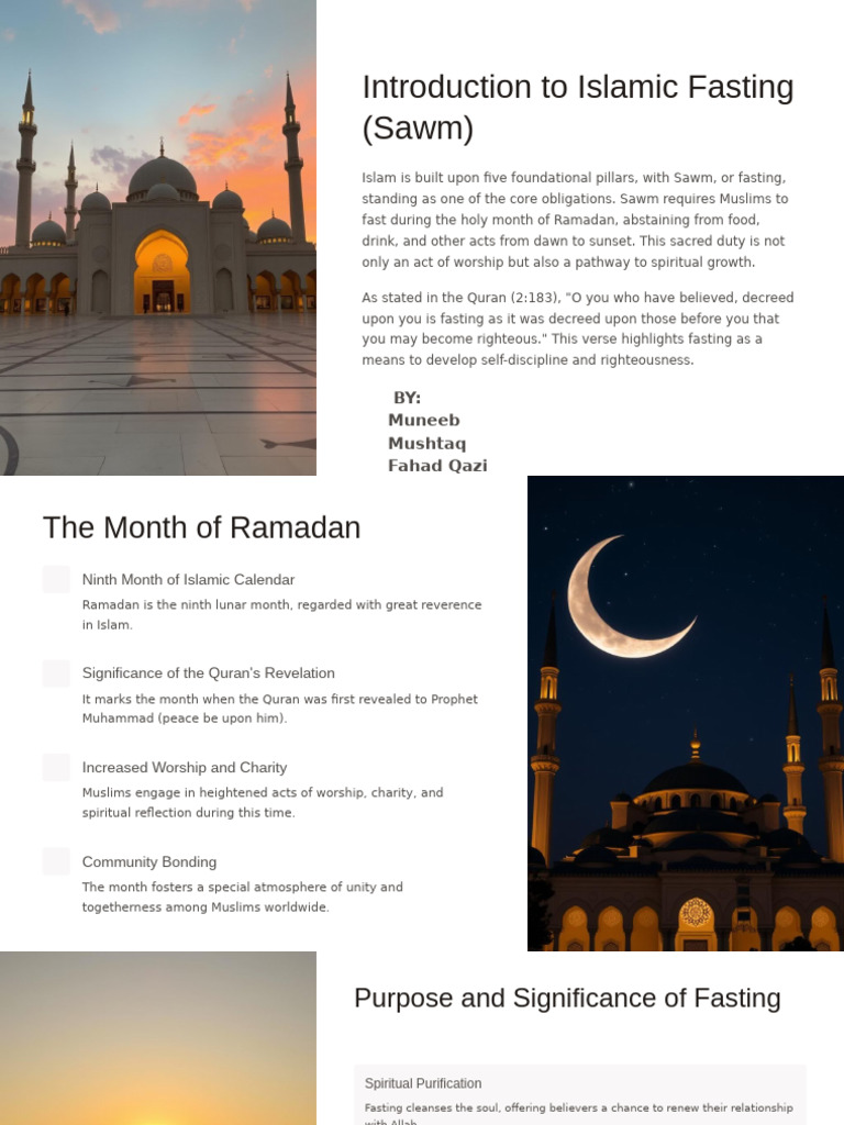 Introduction To Islamic Fasting Sawm | PDF | Ramadan