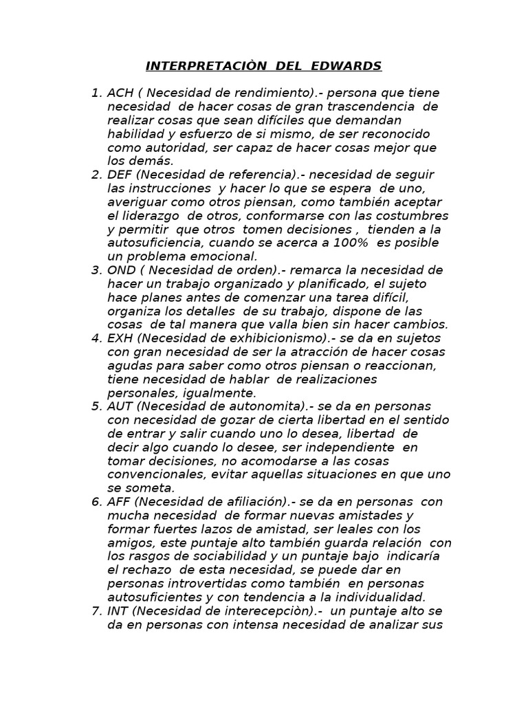 Interpretaciòn Del Edwards | PDF