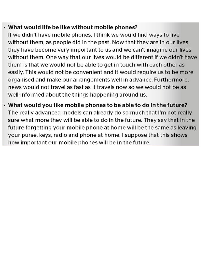 Life Without Mobile Phones | PDF