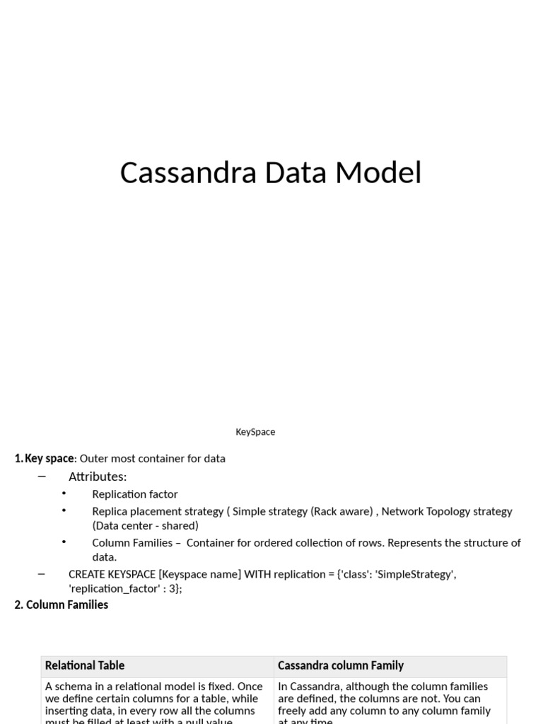 Cassandra Data Model | PDF | Relational Database | Software Engineering