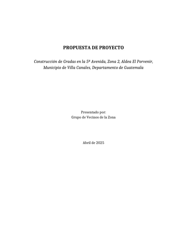 Propuesta Construcción Gradas Instituto de Fomento Municipal (INFOM ...