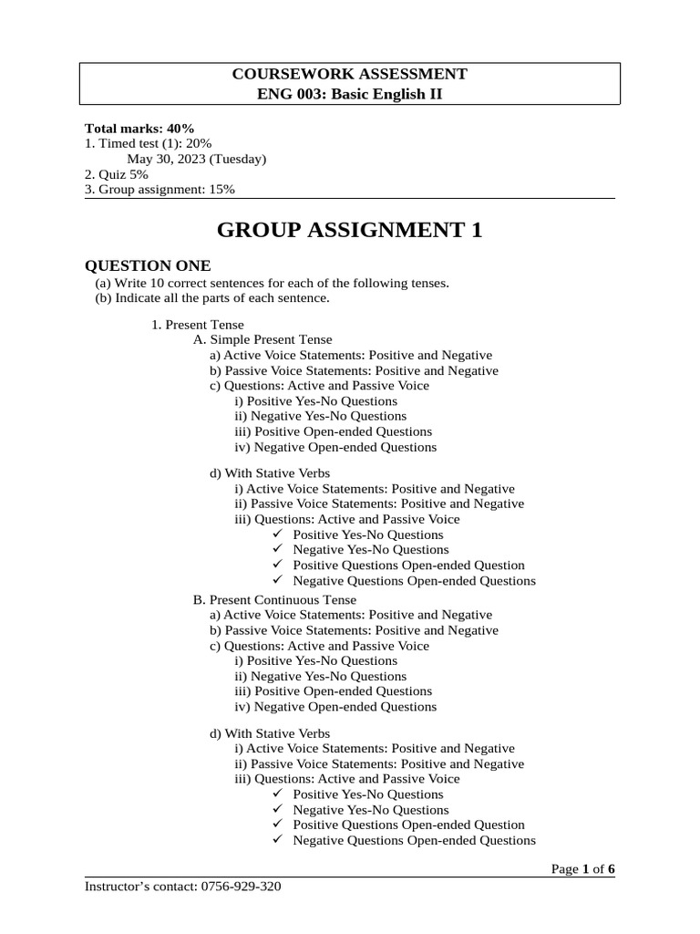 ENG 003 - Basic English II Course Outlines | PDF | Grammatical Tense | Verb