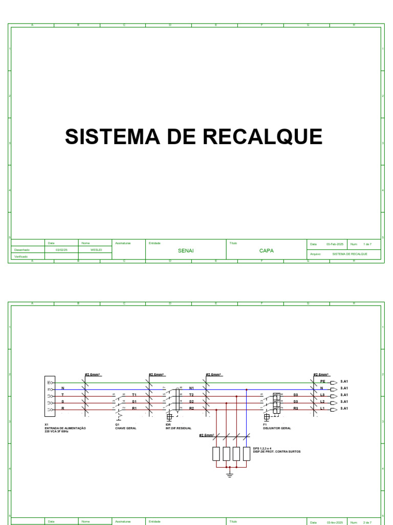 Diagrama do Sistema de Recalque SENAI | PDF | Engenharia de Energia ...