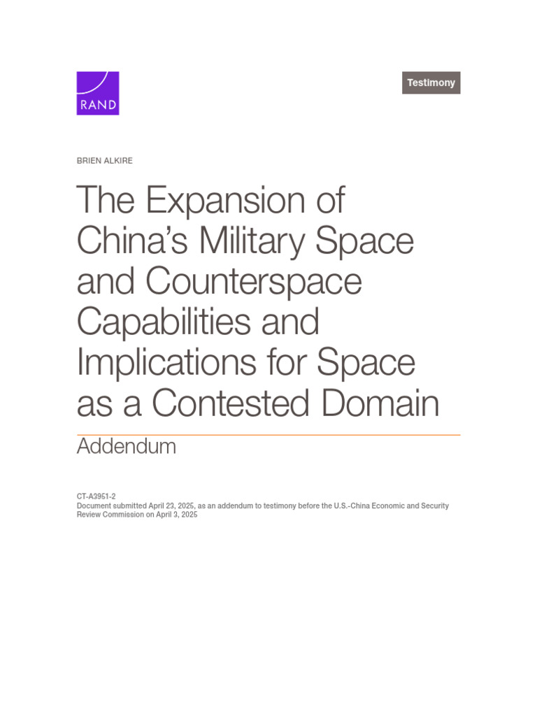 China's Military Space Capabilities Explained | PDF | Satellite ...