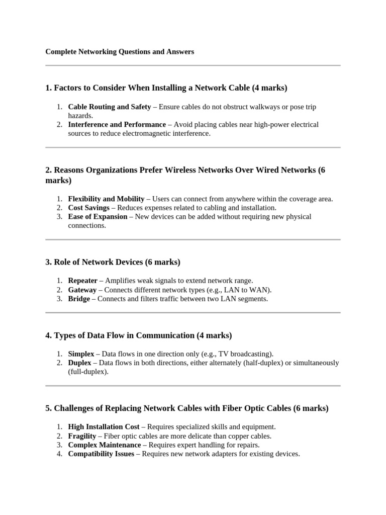 Complete Networking Questions and Answers | PDF | Computer Network ...