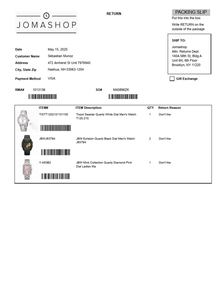 Packing Slip: Ship To: Date | PDF | Receipt | Business