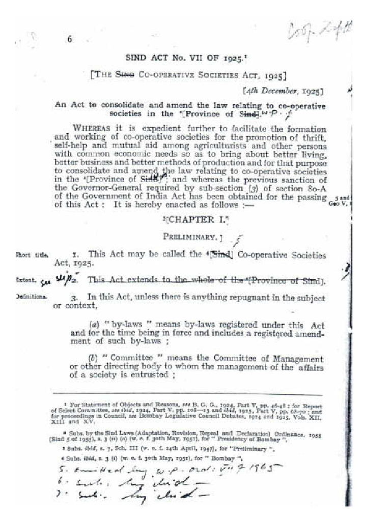 Co-Operative Societies Act 1925 | PDF