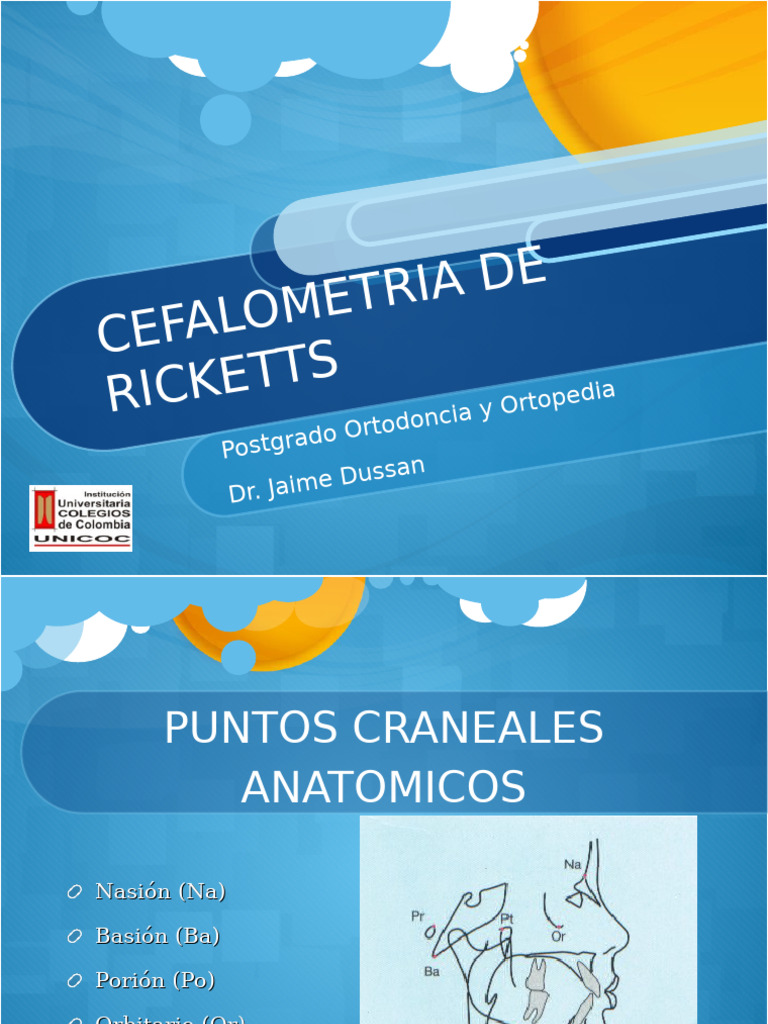 Cefalometria de Rickets y Jaraback | PDF | Cráneo | Ramas de Odontología