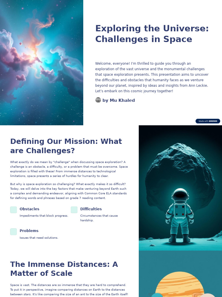 Exploring The Universe Challenges in Space | PDF | Space Exploration ...