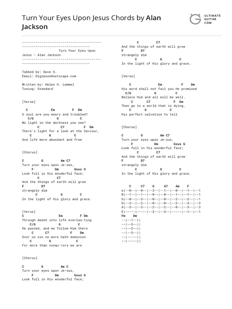 Turn Your Eyes Upon Jesus Chords | PDF | Glory (Religion) | Abrahamic ...