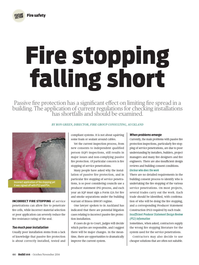 Build 144 44 Feature Fire Safety Fire Stopping Falling Short | PDF