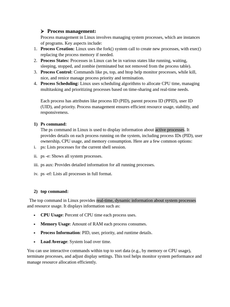MCA Linux Topics Unit-IV | PDF | Password | Process (Computing)