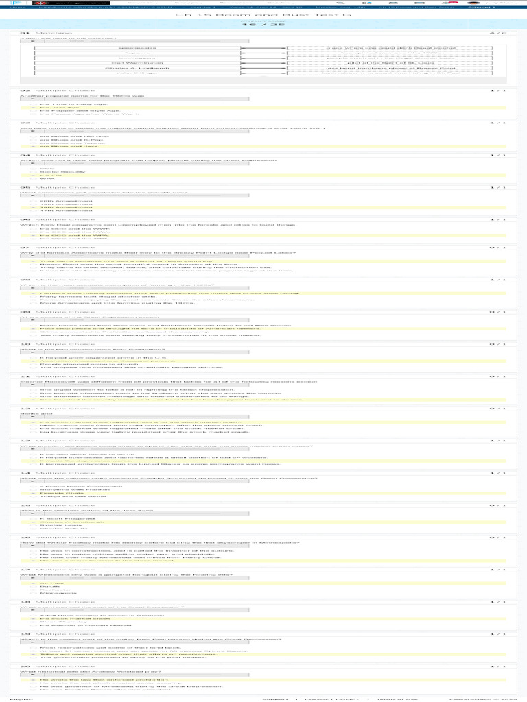 CH 15 Boom and Bust Test G Schoology | PDF | Great Depression | The ...