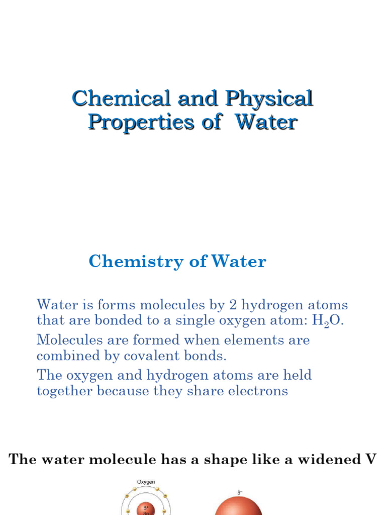 A4 02 Chemical and Physical Properties of Water | PDF | Properties Of ...