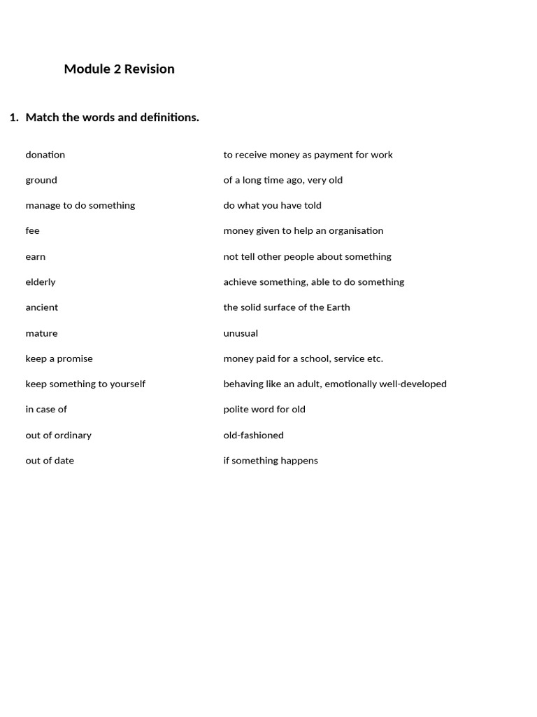 Module 2 Revision | PDF