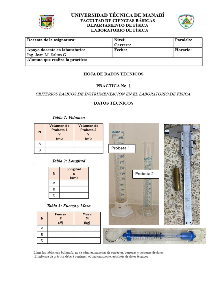 Guía Experimental y de Informe de Práctica 1 Virtual-Comprimido | PDF | Medición | Volumen