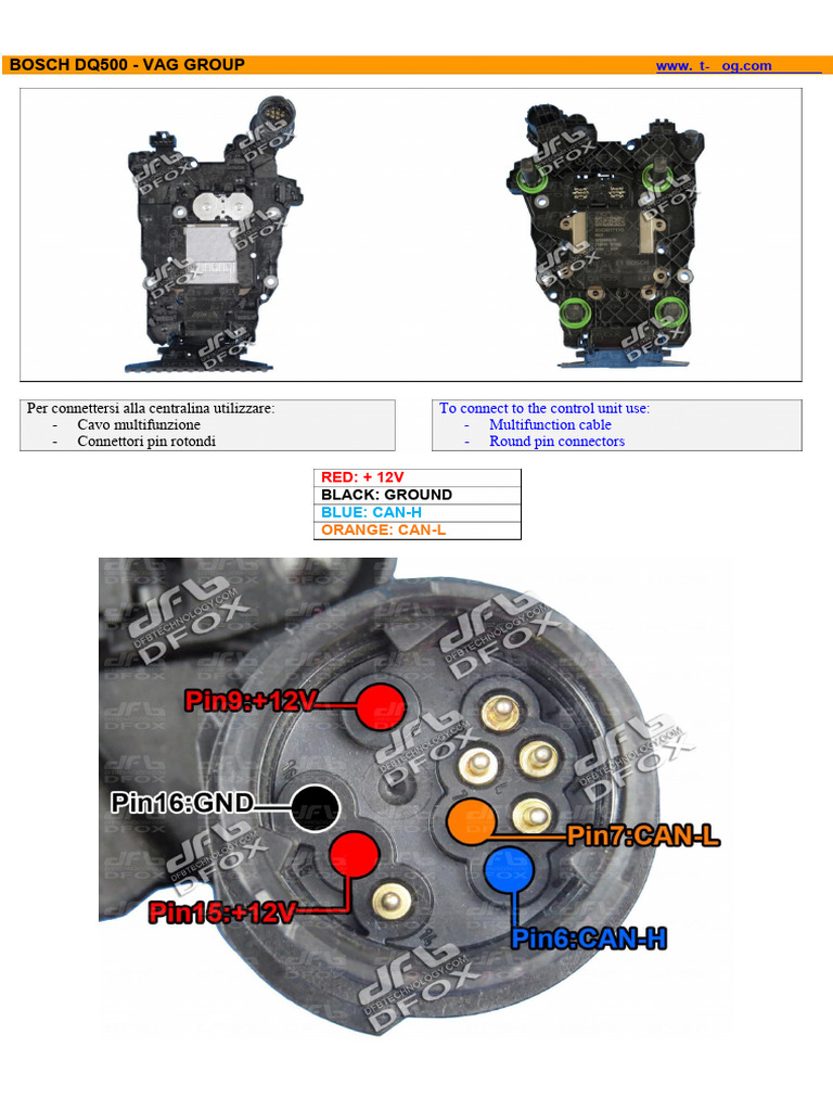 DQ500 Control Unit Connection Guide | PDF