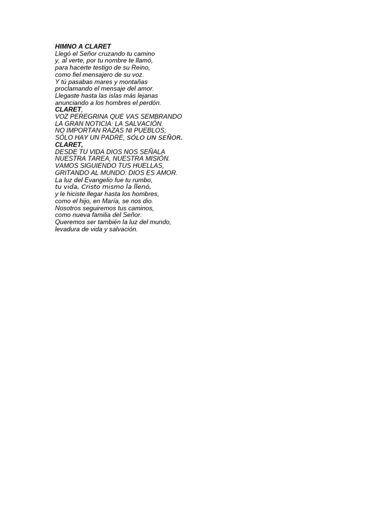 Himno A Claret | PDF