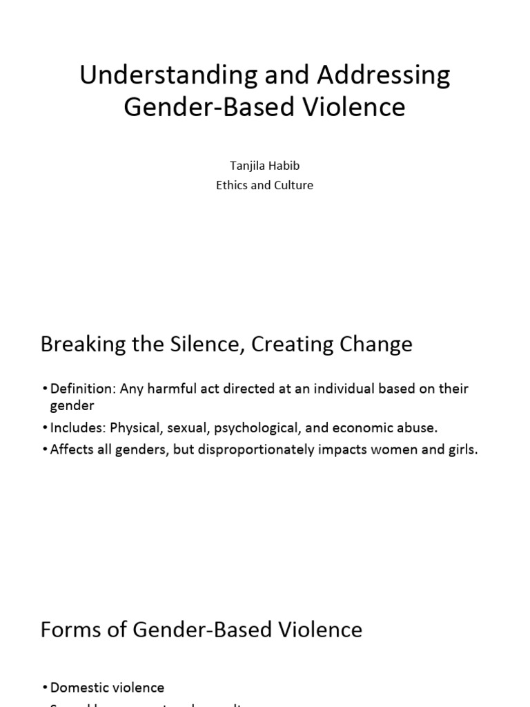 Understanding and Addressing Gender-Based Violence | PDF