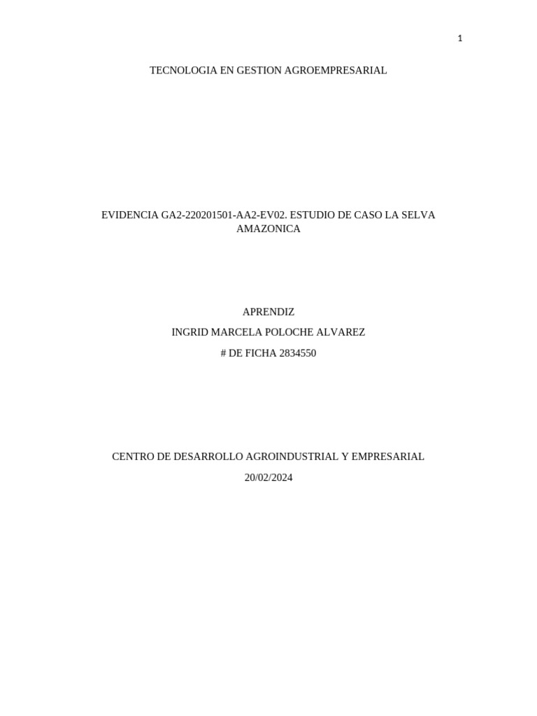 Ga2 220201501 Aa2 Ev02 Selva Amazonica | PDF | Deforestación ...