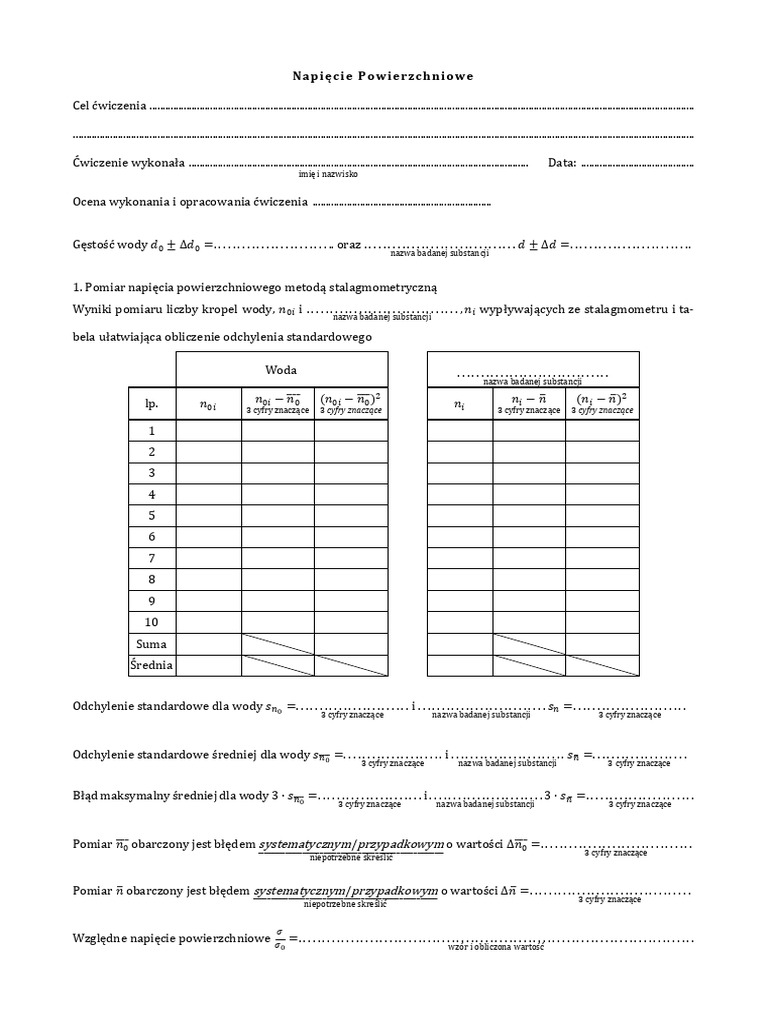 s04b Napiecie Powierzchniowe | PDF