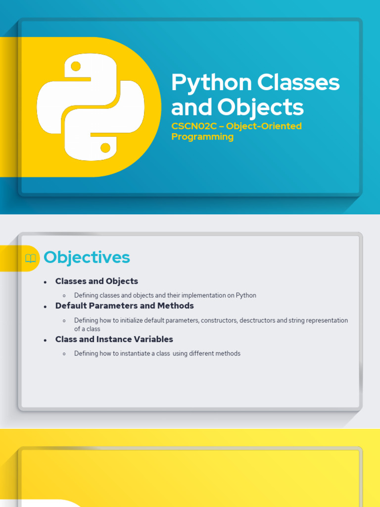 Lesson 8-Python - Classes.and - Objects | PDF | Class (Computer Programming) | Method (Computer ...