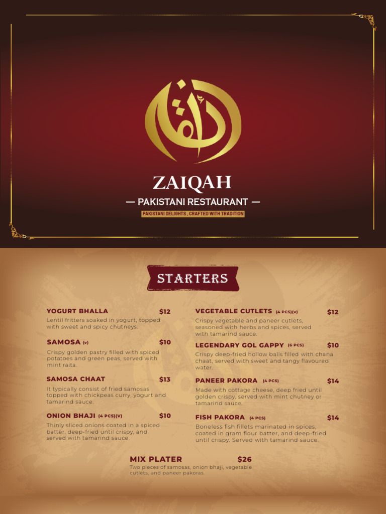 Zaiqah Menu - Pdf.australia - Au | PDF | Curry | Cuisine