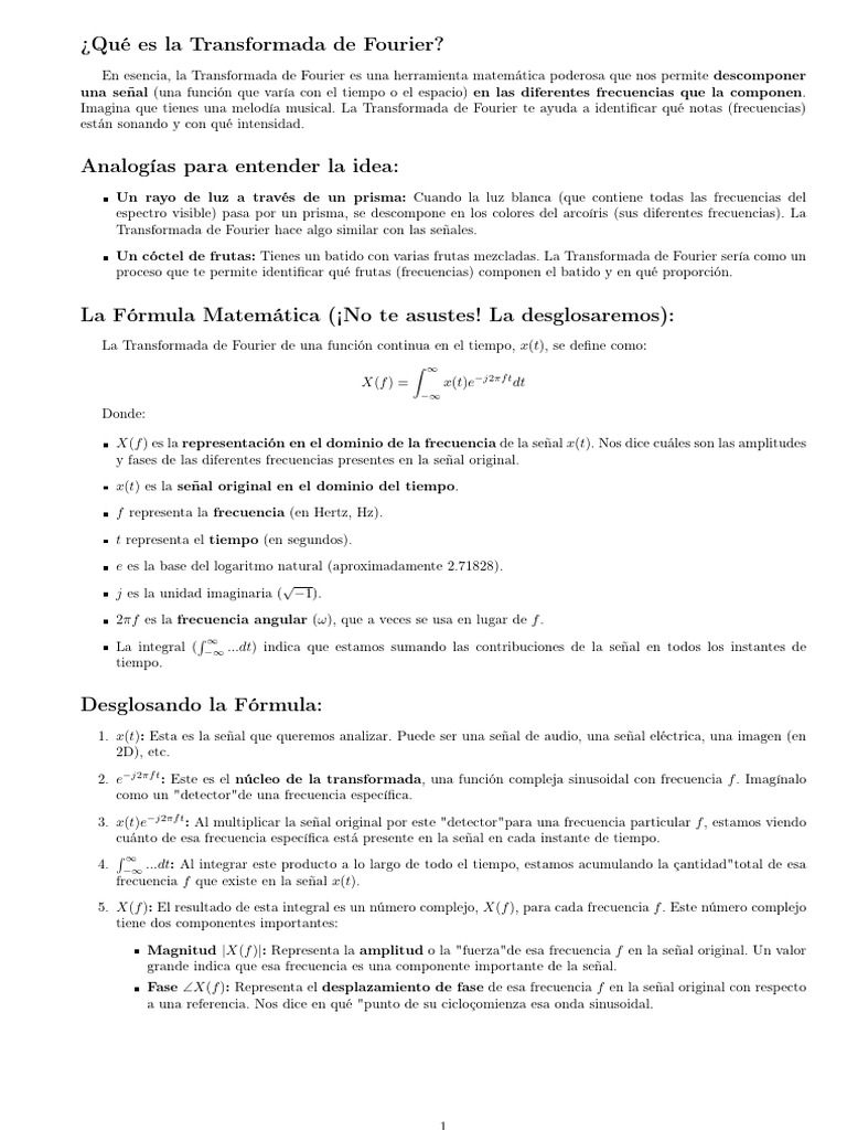 Transformada de Furier-1 | PDF | Integral | Transformada discreta de ...