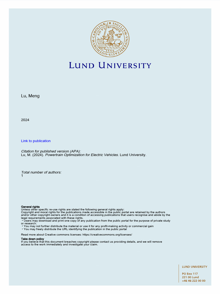 Powertrain Optimization For Electric Vehicles | PDF | Electric Vehicle ...