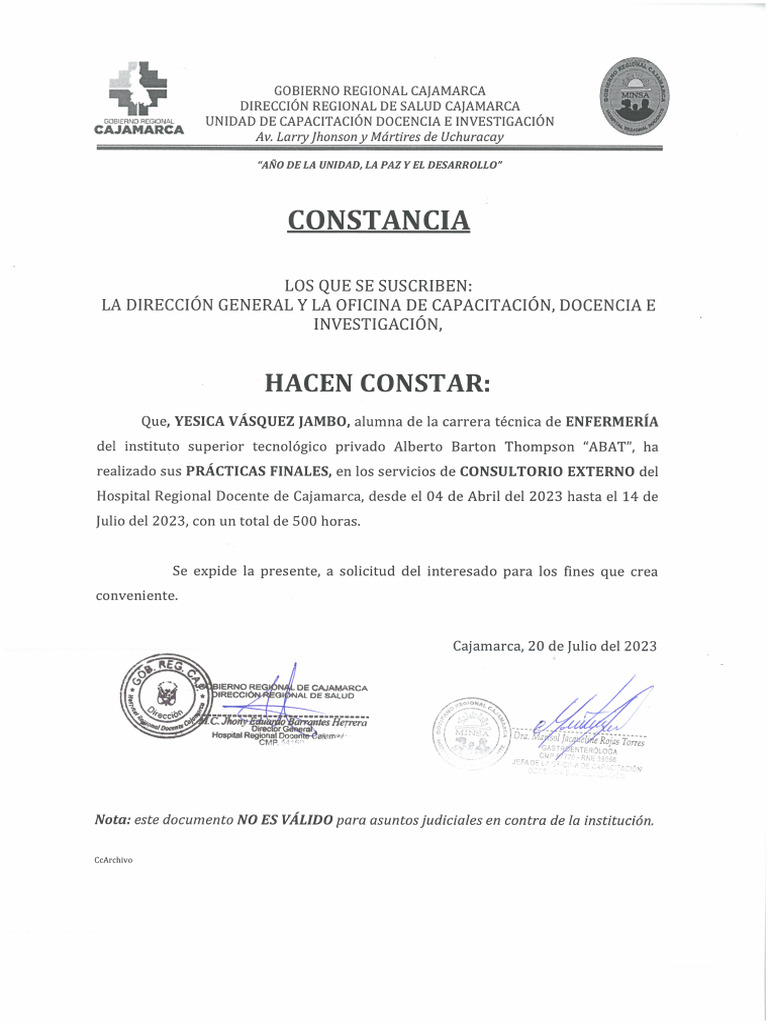 CONSTANCIA DE PRACTICAS | PDF